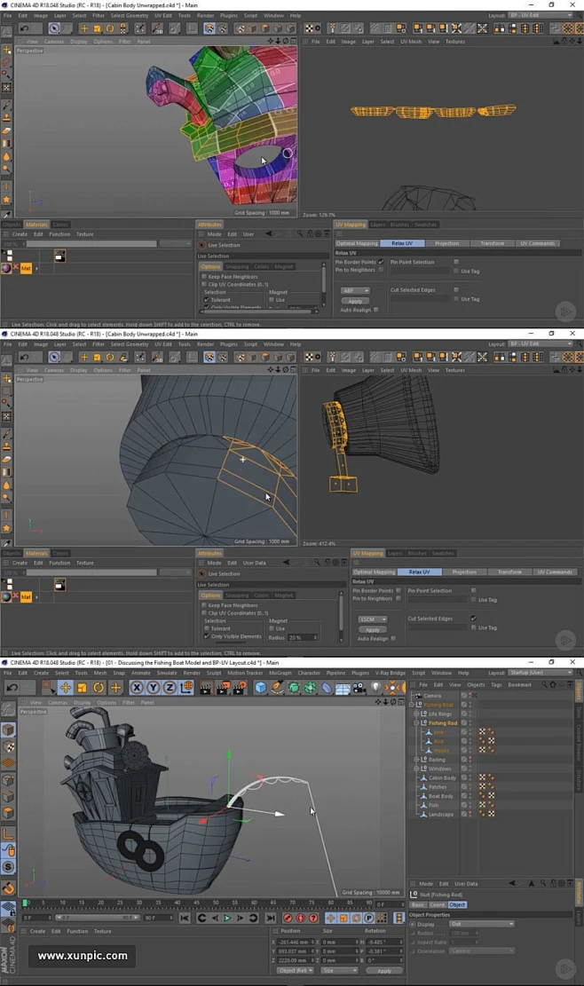 C4D UV 映射基础教程 3D模型 -花瓣网