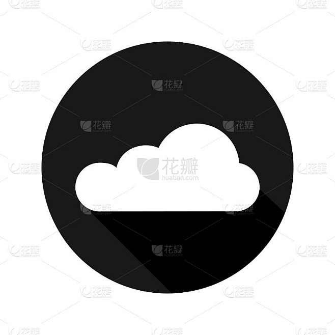 云的矢量图标。白色的云。黑色背景。云的迹象。云的影子。平面设计。每股收益10。