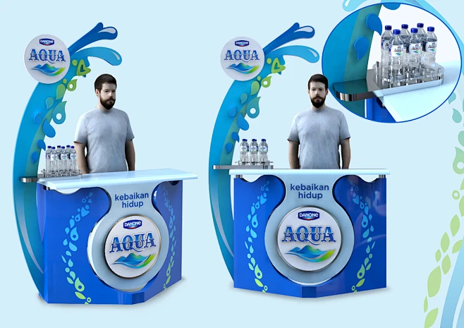 Point Of Sale Material "AQUA Mineral Water" : POSM AQUA-花瓣网