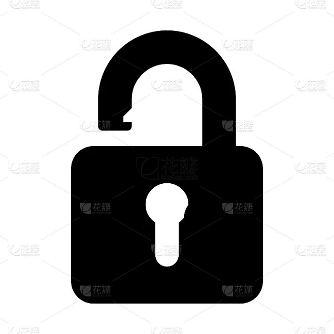 Lock icon isolated on white background素材-花瓣网