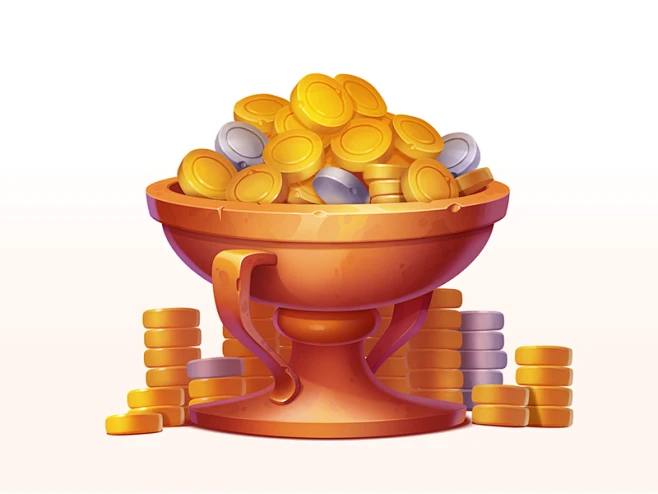 Golden Cup art asset coin cup design element gambling game gold golden ...