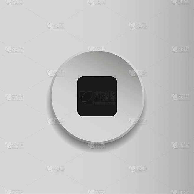 Stop sign. Flat style icon on gray background. Mul素材-花瓣网