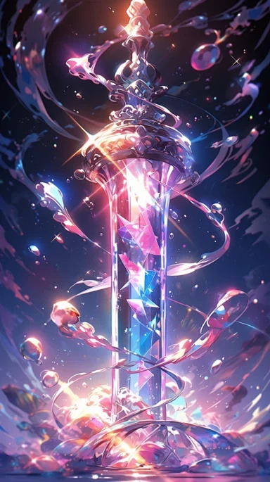 Crystal sword of the Crystal Prince, iridescent, magic, refractive ...