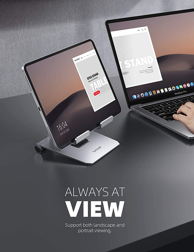 Amazon.com: Lamicall Adjustable Tablet Stand Holder - Heavy Duty Tablet ...