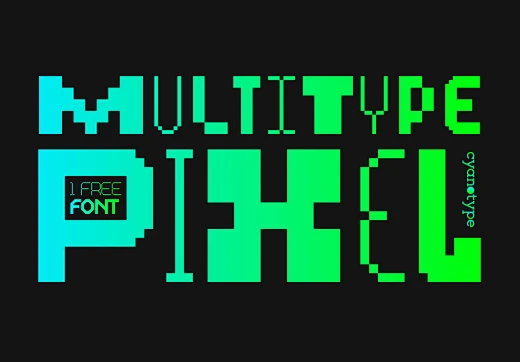 新复古未来派超酷的像素英文字体全套下载 MultiType Pixel Font Family-花瓣网