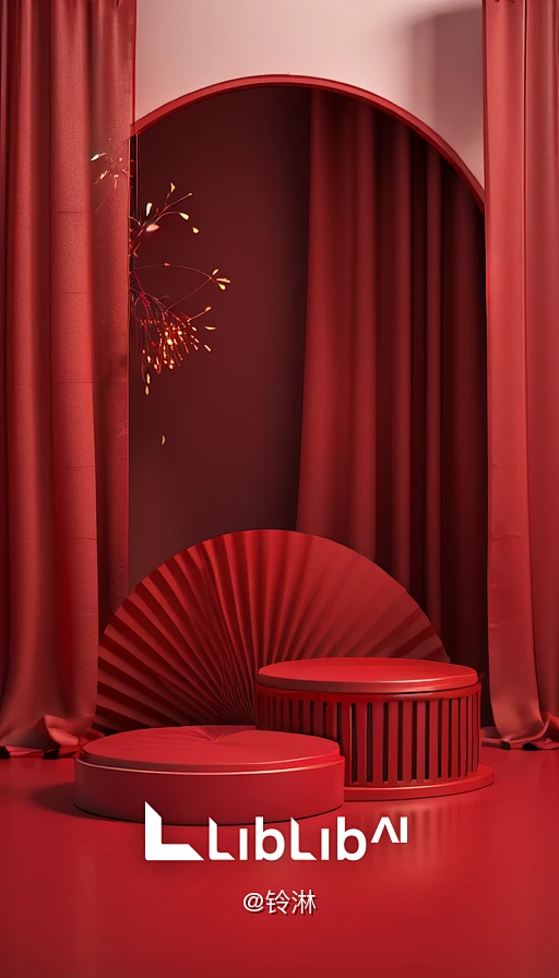 实用新春电商背景3D-LoRA-铃淋-LiblibAI-花瓣网