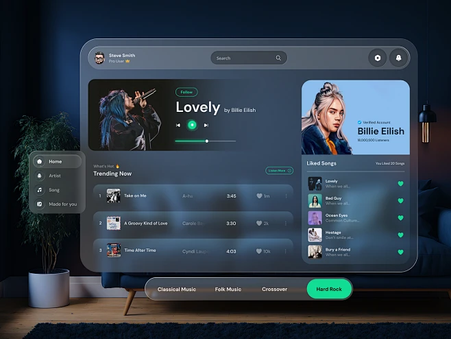 Apple Vision Pro: Music Player Spatial UI apple music apple music ...