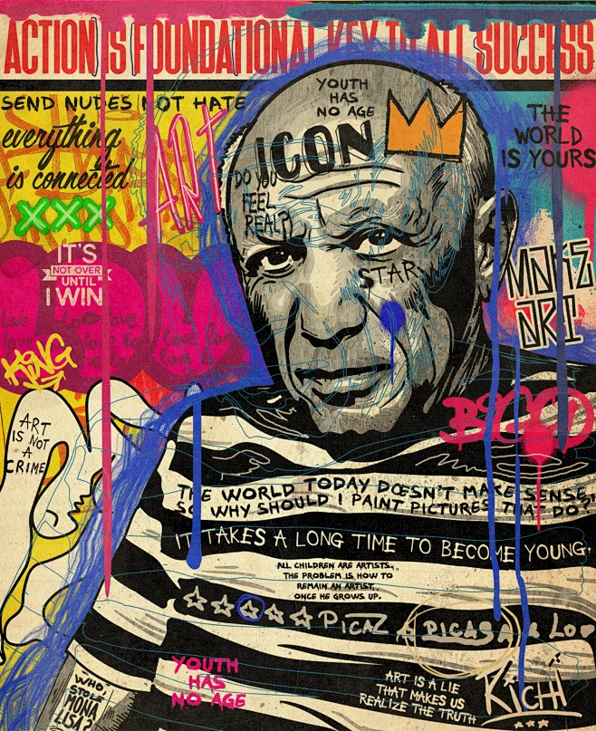 Picasso pop art portrait-花瓣网