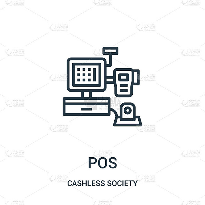pos icon vector from cashless society collection.