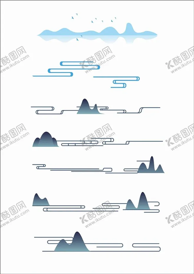 中国风古风线条山云花纹 【酷图网】中国风山,中国风云,古风山云,中国风,中式,山云,古风,线条,中式花纹,古风花纹,中式山,中式云,矢量,山 ...