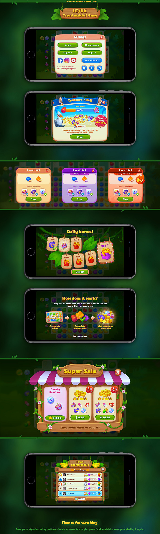 UI/UX Casual Match-3 Mobile Game : UI UX for Casual Match-3 Mobile Game