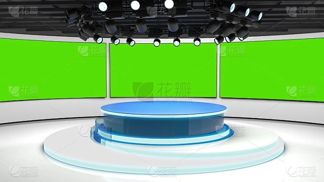 电视演播室。新闻的房间。Blye和红色背景。一般和特写镜头。新闻工作室。演播室背景。编辑部bakgr素材-花瓣网