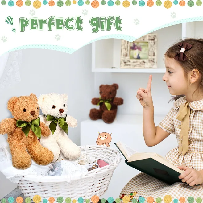 Amazon.com: HyDren 15 Pieces Plush Stuffed Bears, 10 Inch Cute Soft ...