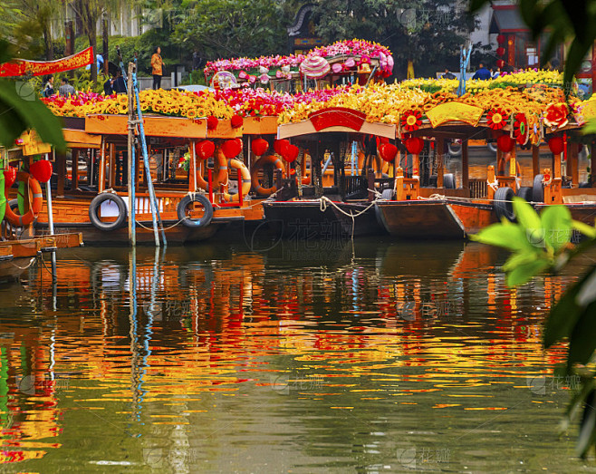中国广东省广州市卢湾荔枝湾花船
