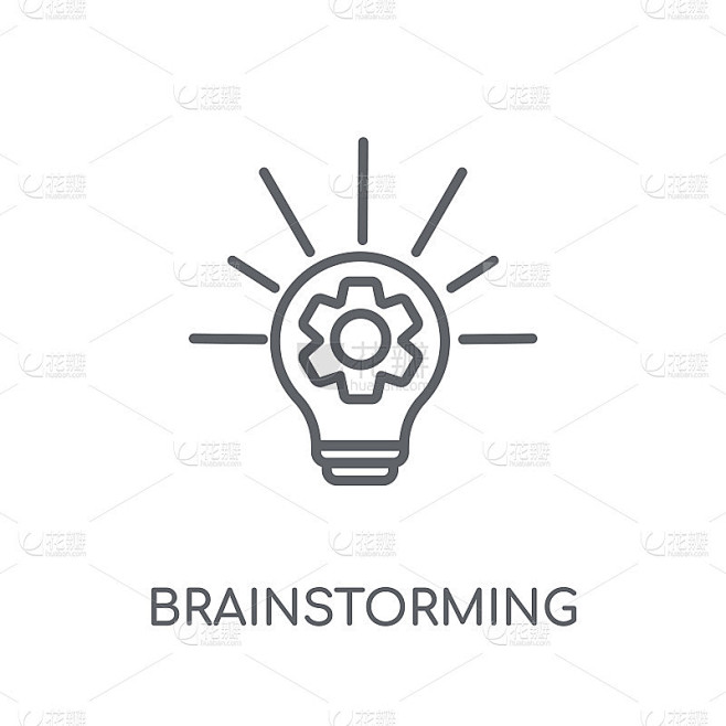 Brainstorming linear icon. Modern outline Brainsto