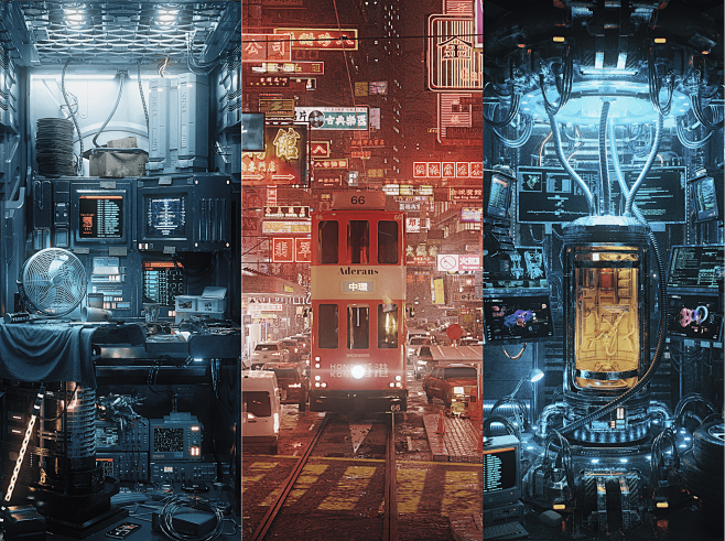 3D c4d CGI cinema 4d city Cyberpunk dark motion graphics octane Subst