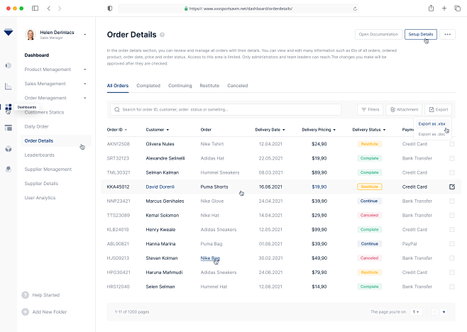 Dashboard / Order Details Page by Caglar Cebeci