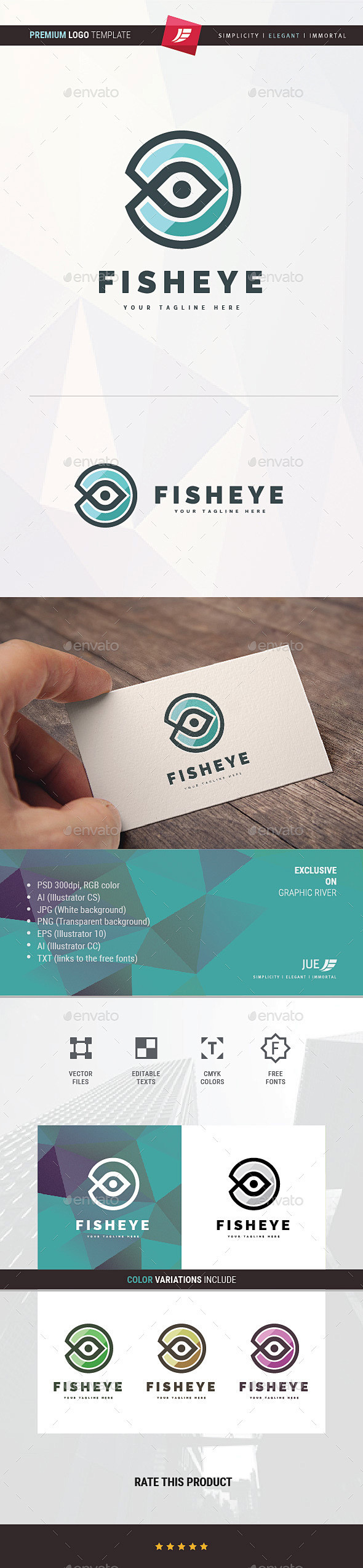 鱼眼标志——动物标志模板Fish Eye Logo - Animals Logo Templates抽象、架构、背景、建筑、商业、城市,城市 ...