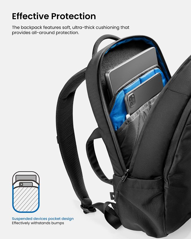 Amazon.com: tomtoc 15.6 Inch Laptop Backpack, Minimalist Waterproof ...