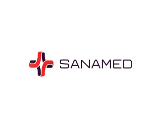 Sanamed标志设计 红十字 医院 诊所 医务室 健康 医疗 立体 商标设计 图标 图形 标志 logo 国外 外国 国内 品牌 设计