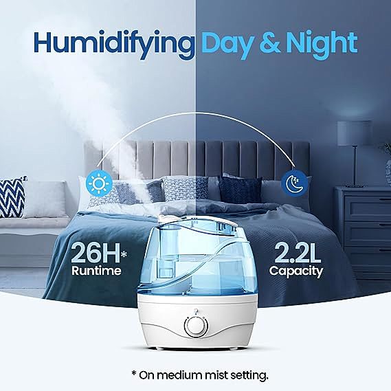 Amazon.com: Cegsin Humidifiers for Bedroom (2.2L Water Tank), Cool Mist ...