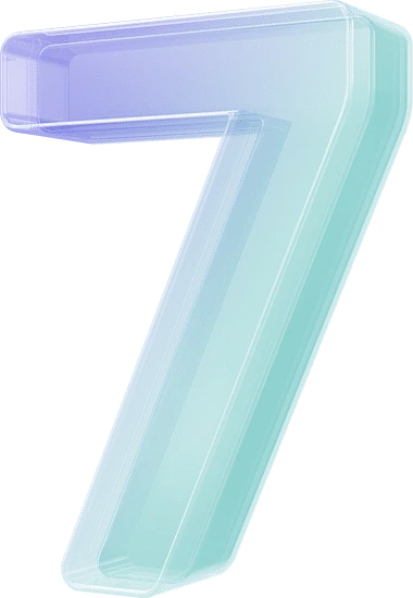 Number 7 Glass 3D Render-花瓣网