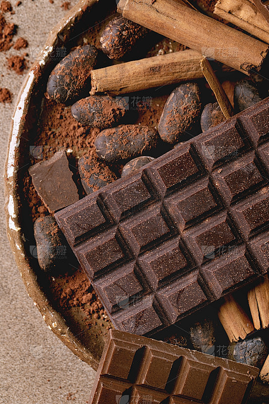 黑巧克力加可可素材-花瓣网