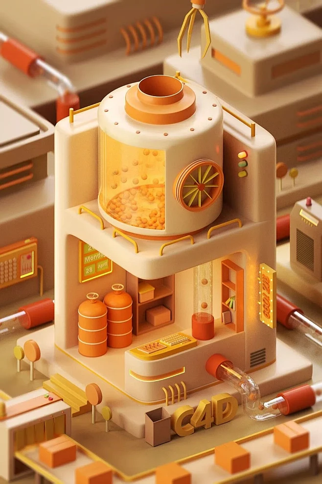 C4D建模参考 C4D模型-花瓣网