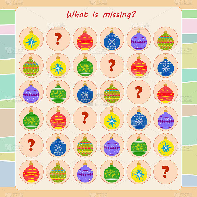 Logic game for children. Guess what's missing on e