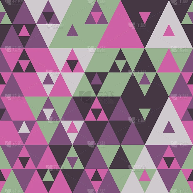 Geometric color triangles seamless pattern vector素材-花瓣网