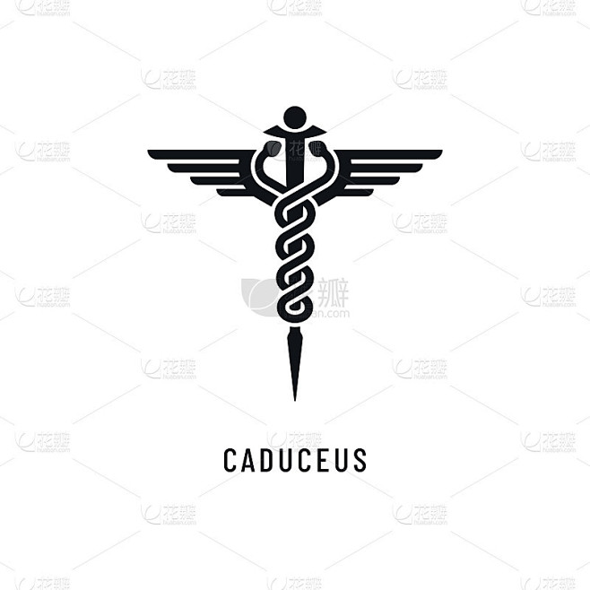 Caduceus医学矢量图标