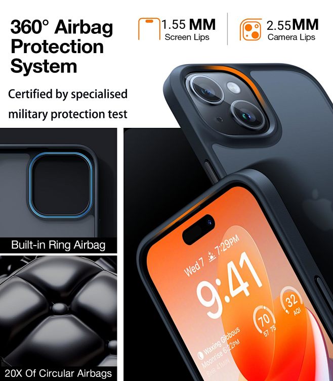 Amazon.com: TORRAS Upgraded Shockproof for iPhone 14 Case [10FT ...