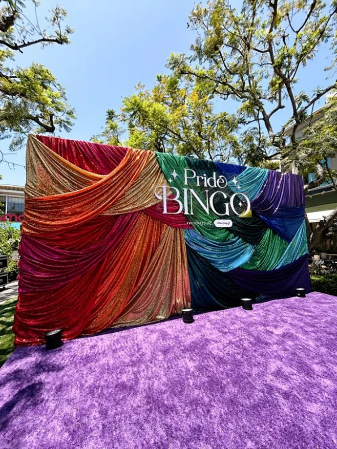 This beautiful rainbow sequined fabric stage backdrop A colorful ...