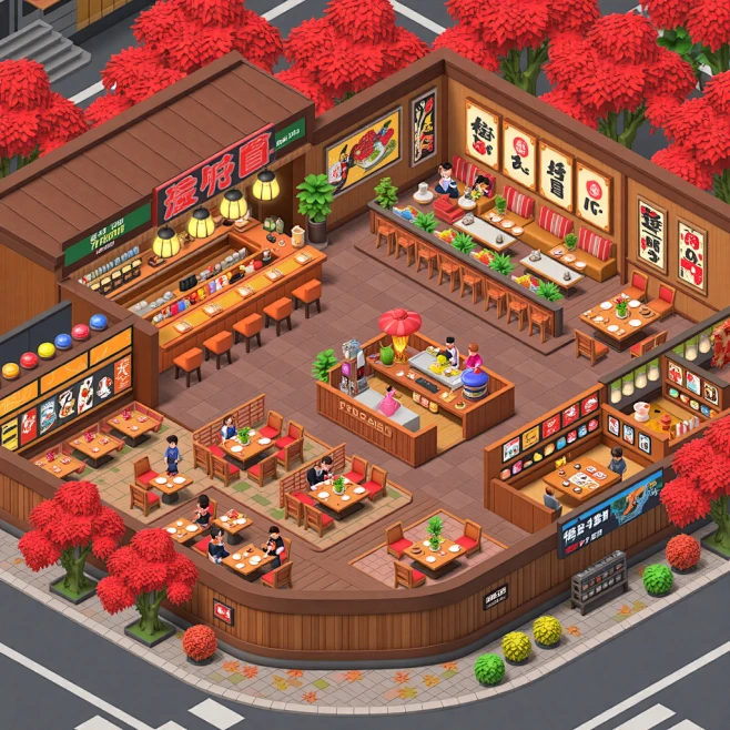 萧炎-俯视45度等距场景Q版餐厅Q版餐厅类-LoRA-萧炎-LiblibAI-花瓣网