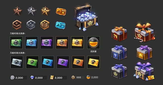 有很多机械可参考 https://www.behance.net/gallery/63089159/Knives-Out-Game-UI?tracking_source=search ...