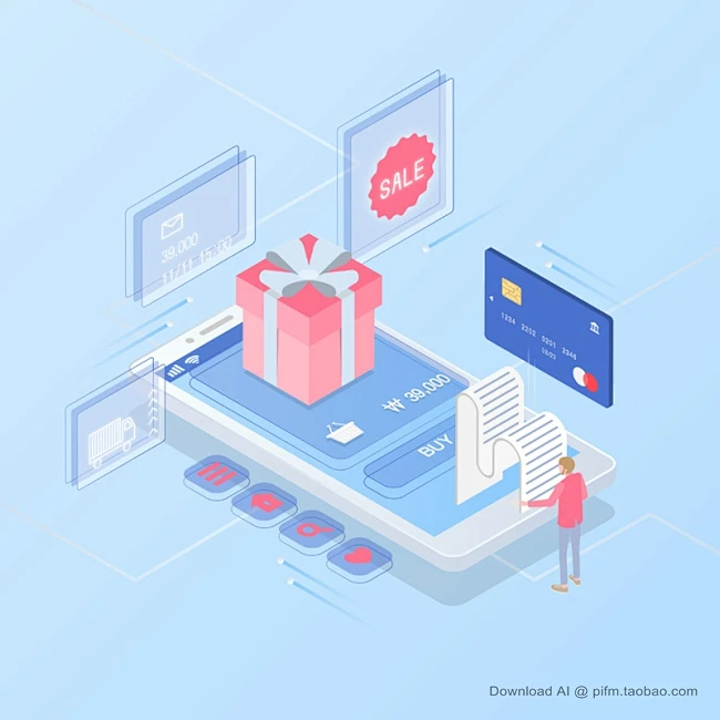 2.5D UI插画-花瓣网