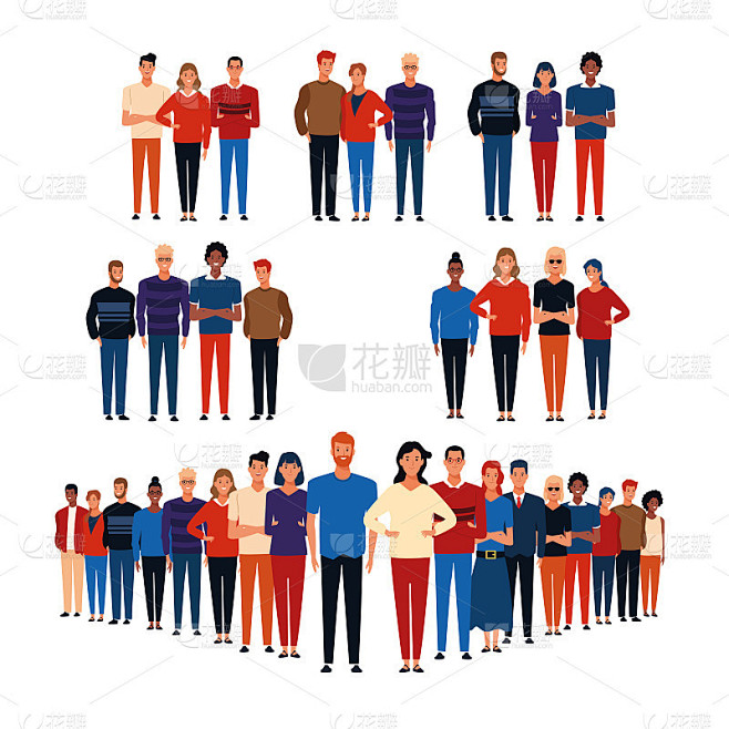 Groups of people cartoons