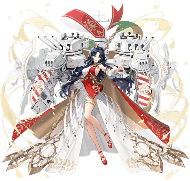 BLHX_luoma 碧蓝航线罗马 舰娘 白裙子 金色饰品 罗马