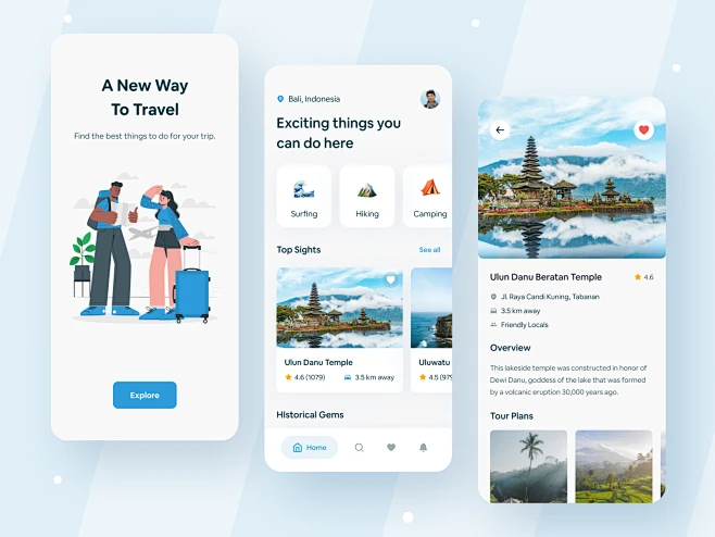 Tripy - Travel Plan App holiday ux ui design booking interface minimal-花瓣网