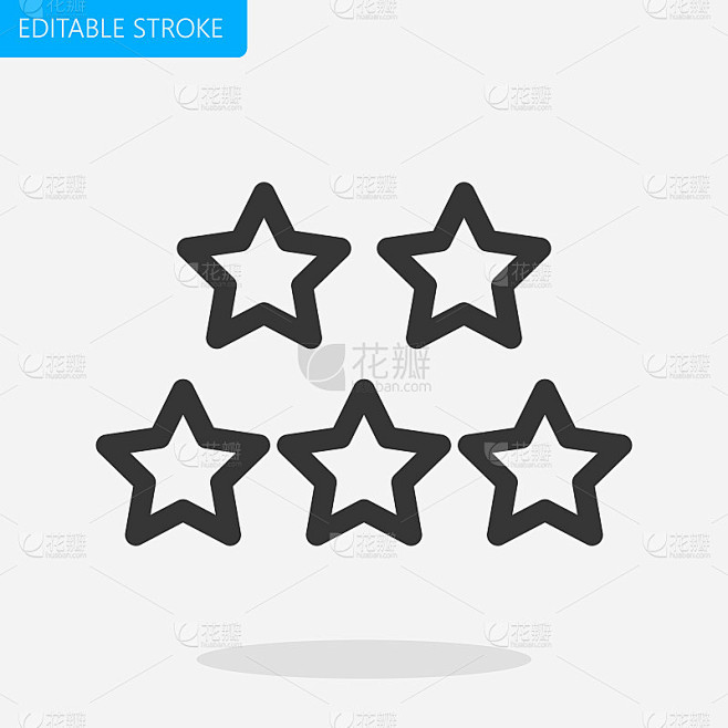 5 Star Icon Editable Stroke Pixel Perfect Vector
