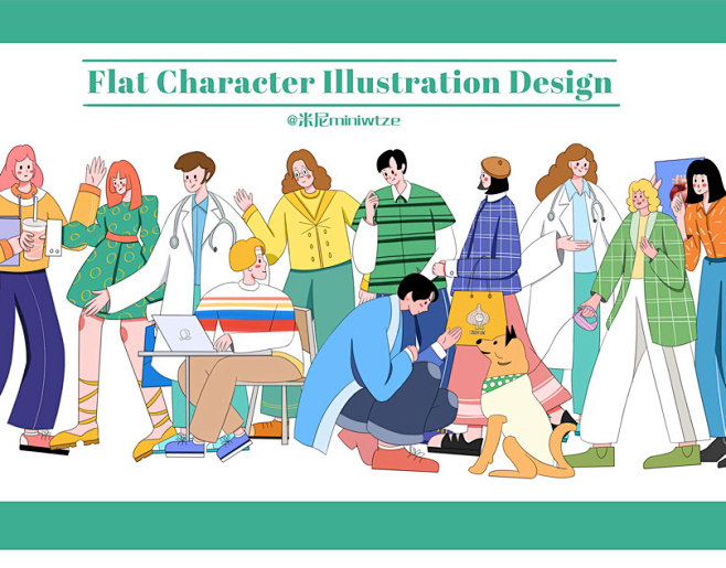 扁平人物插画情绪版图片_运营设计-扁平风人物图片素材-花瓣网