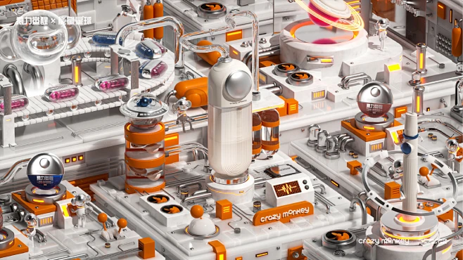 CrazyMonkey_猿力觉醒×能量星球三维/C4D设计-花瓣网