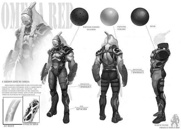 Omega Red Re-design model sheet-花瓣网