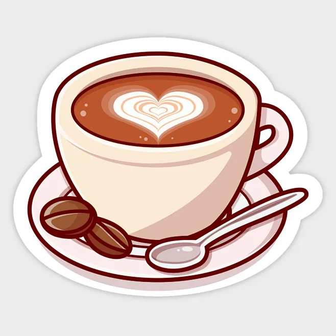 Coffee Time Cartoon Vector Icon Illustration Sticker | Coffee-花瓣网