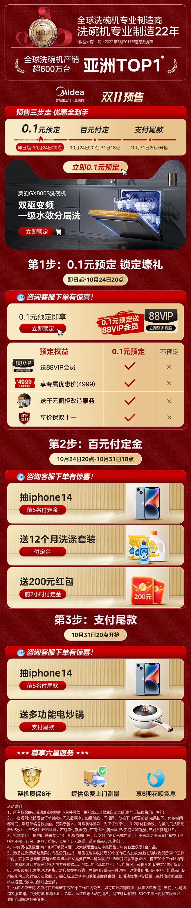 美的洗碗机嵌入式全自动家用热烘干15套一级水效双驱变频GX800S-tmall.com天猫-花瓣网