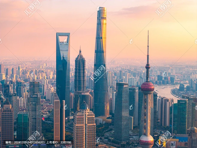 航拍上海陆家嘴高楼-花瓣网