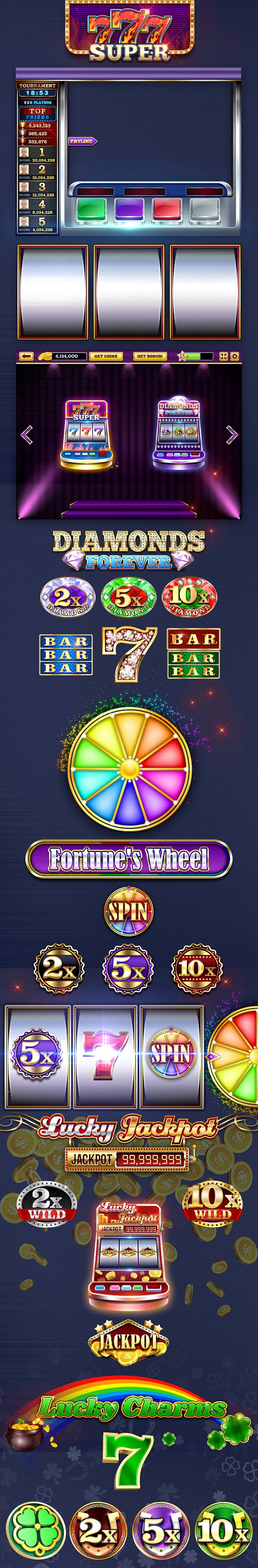 Casino Game Design Series : Web Slot game design works.-花瓣网