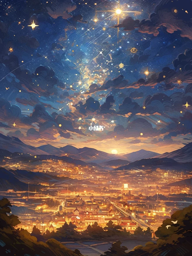 夜里星辰见银河-花瓣网