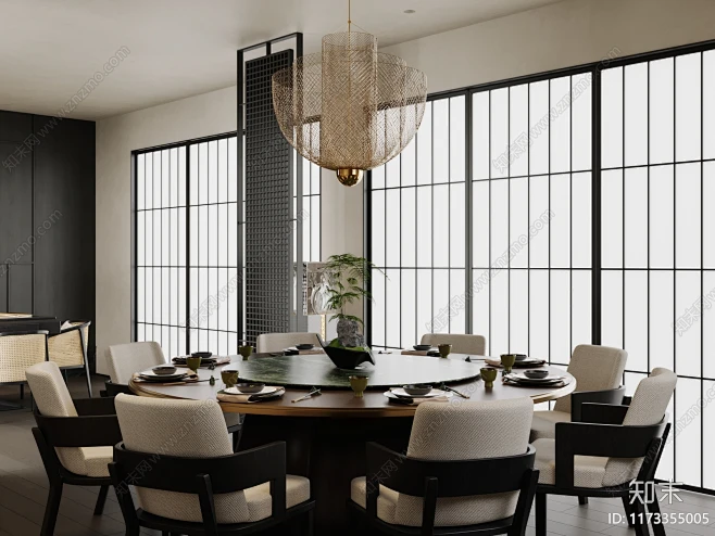 新中式包厢SU模型下载【ID:1173355005】-花瓣网