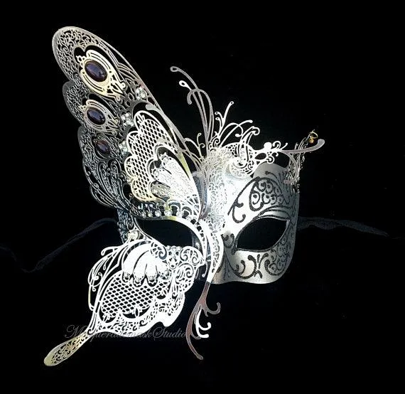 Masquerade Mask - Luxury Venetian Style Half Butterfly Design ...